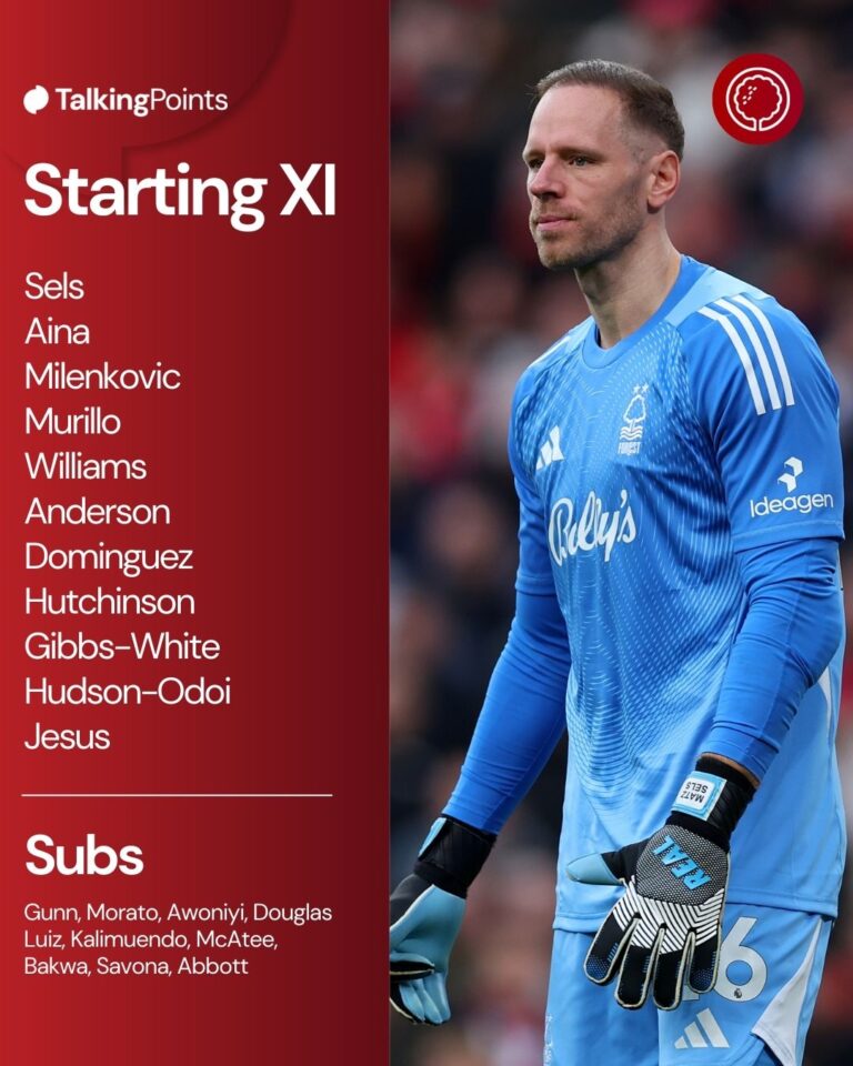 Confirmed Nottingham Forest line-up vs West Ham, Matz Sels starts, Dan ...